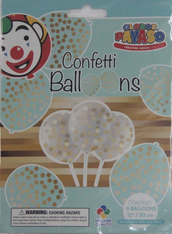 GOLD CONFETTI BALLOONS 6PC – Andil Brothers