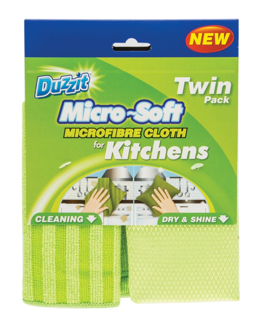DUZZIT MICRO-SOFT MICROFIBRE CLOTH FOR KITCHENS, PACK OF 2 – Andil Brothers