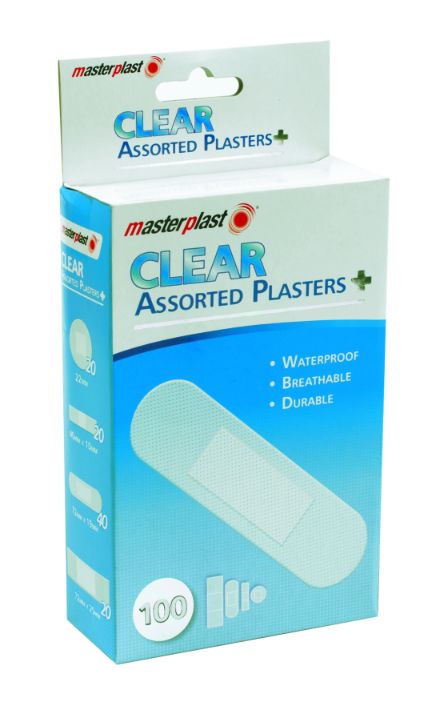 MASTERPLAST WATERPROOF CLEAR ASSORTED PLASTERS PK100 – Andil Brothers