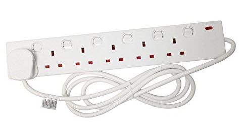 DAEWOO ELECTRICALS 6 WAY 2M EXTENSION LEAD WITH INDIVIDUALLY SWITCHED ...