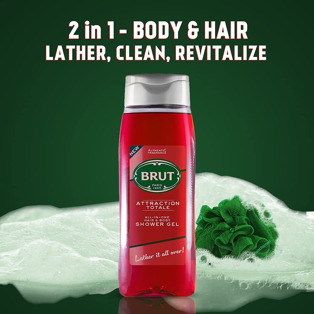 BRUT ALL IN ONE SHOWER GEL SOLD SINGLE IN ASSORTED RANGE – Andil Brothers